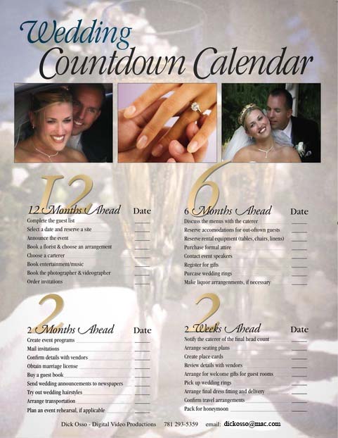 Bridal Calendar - Digital Video Productions